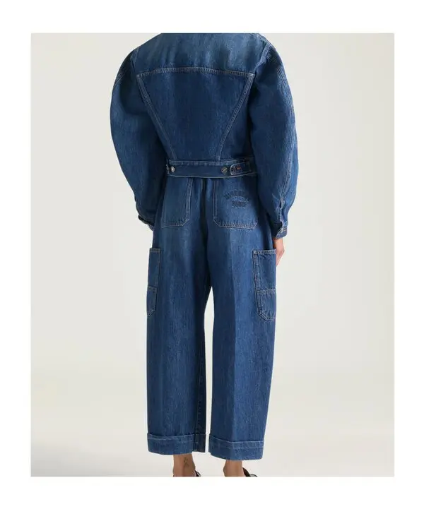 Givenchy Cropped Utility Denim Jeans - Medium Blue