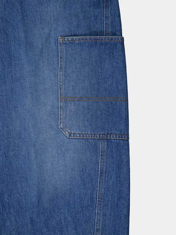 Givenchy Cropped Utility Denim Jeans - Medium Blue