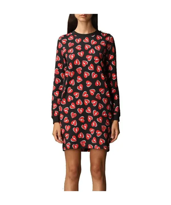 Moschino Pattern Printed Long Sleeve Dress