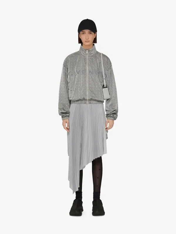 Givenchy Asymmetrical Pleated Skirt With 4g Logo Belt - Cloud Gray