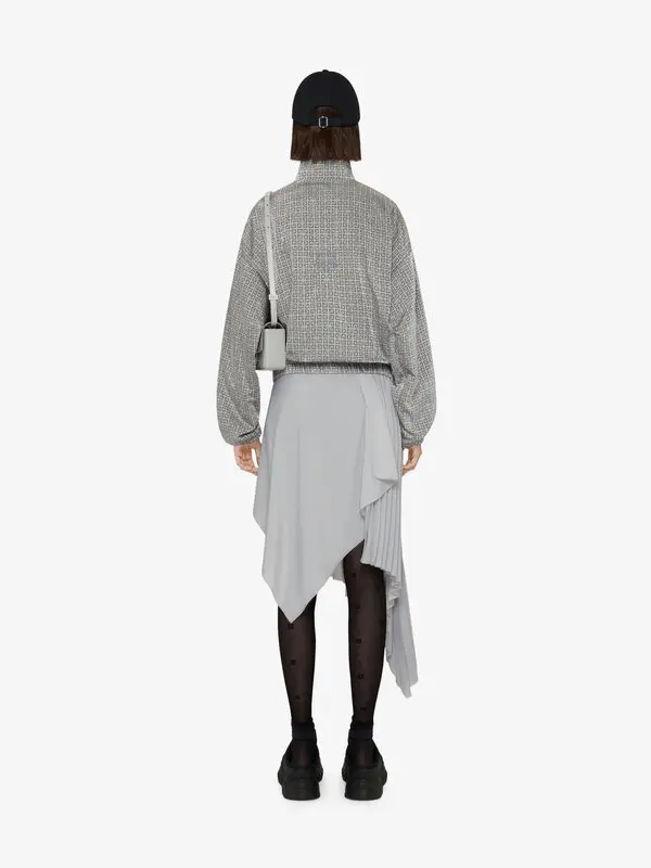 Givenchy Asymmetrical Pleated Skirt With 4g Logo Belt - Cloud Gray