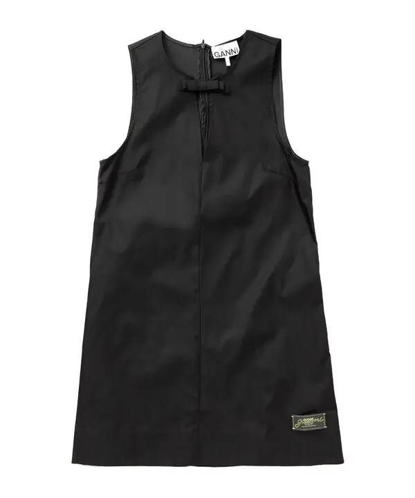 GANNI Sleeveless Bow Detail Mini Dress