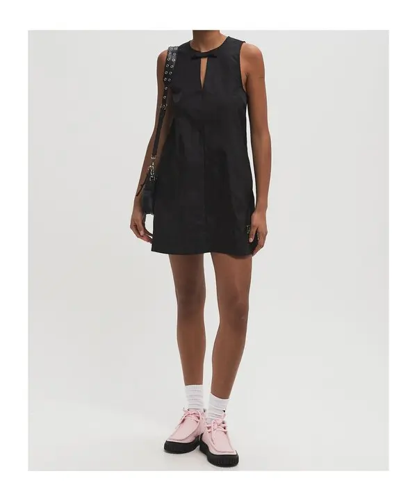GANNI Sleeveless Bow Detail Mini Dress