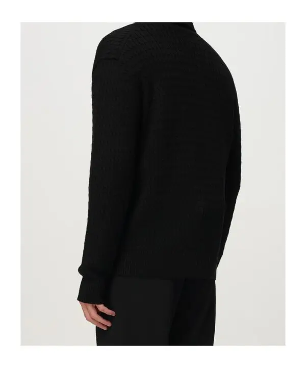 Tagliatore Long-sleeved Cardigan With French Collar - Black