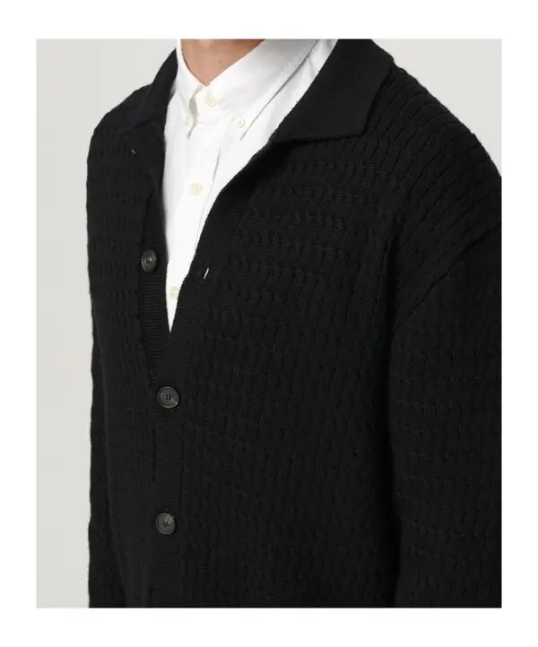 Tagliatore Long-sleeved Cardigan With French Collar - Black
