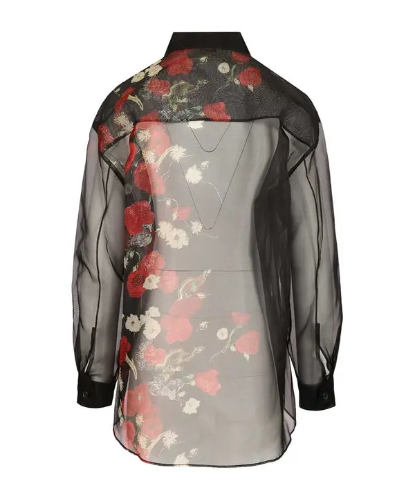 Khaite Floral Printed Long Sleeve Shirt