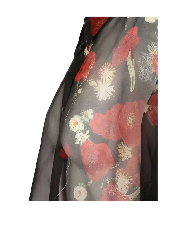 Khaite Floral Printed Long Sleeve Shirt