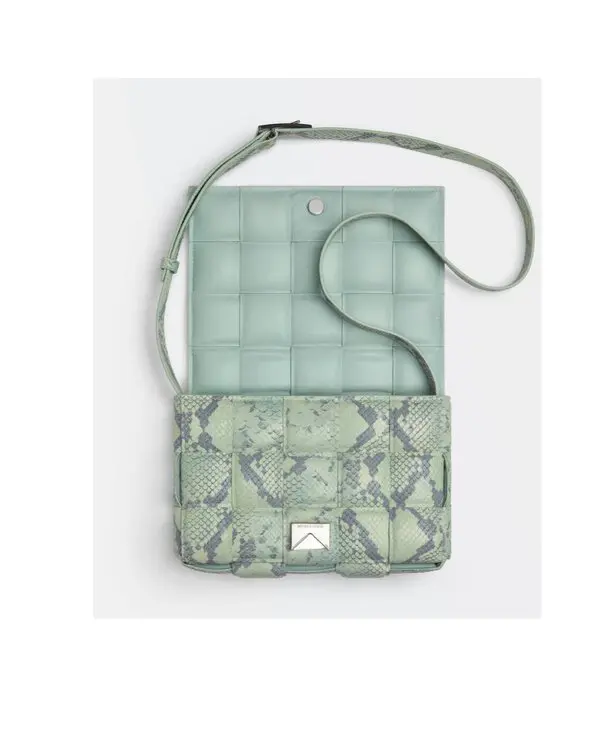 Bottega Veneta Padded Cassette Printed Crossbody Bag - Gray