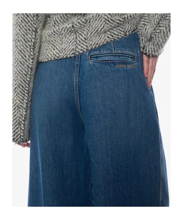 Alberta Ferretti High Waist Wide Leg Jeans