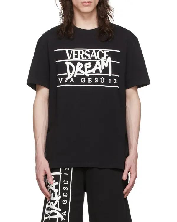 Versace Slogan Logo-print T-shirt