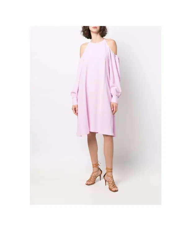 Stella McCartney Off-shoulder Midi Dress With Pleated Details