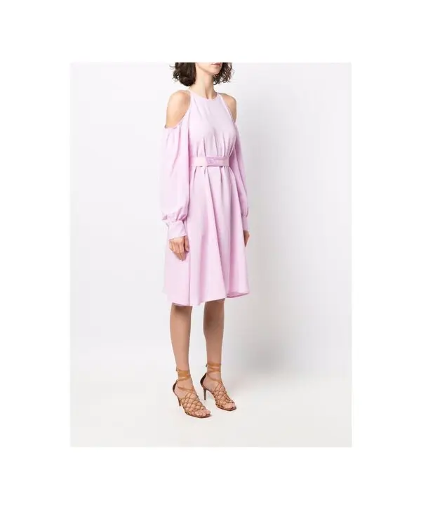 Stella McCartney Off-shoulder Midi Dress With Pleated Details