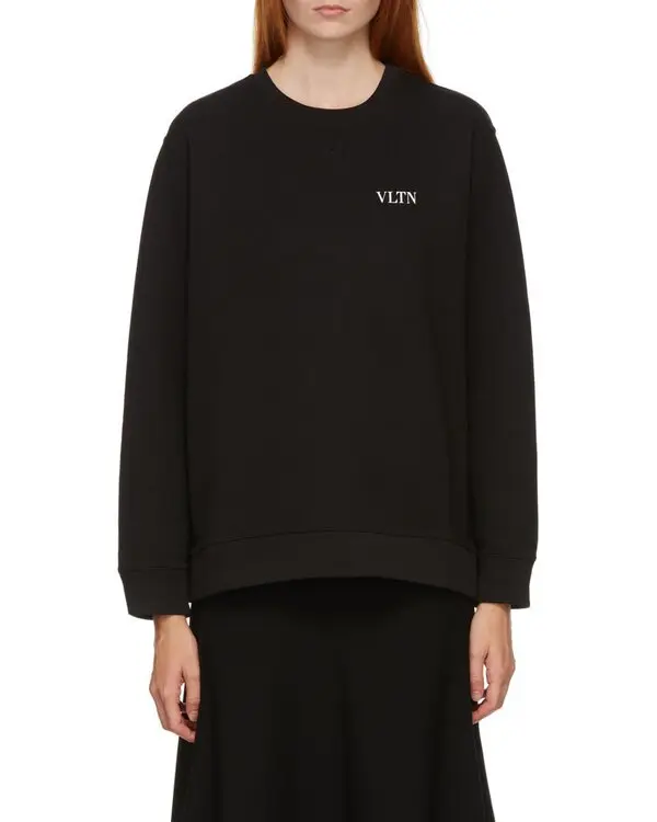 Valentino Garavani Long Sleeve Crewneck Sweatshirt With Logo Detail