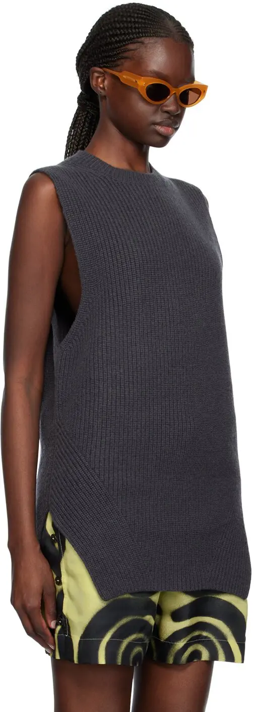 Nanushka Sleeveless Ribbed Wool Blend Jumper