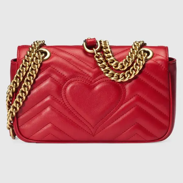 Gucci Gg Marmont Matelassé Mini Shoulder Bag - Red
