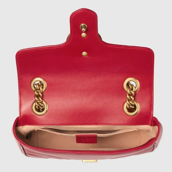 Gucci Gg Marmont Matelassé Mini Shoulder Bag - Red