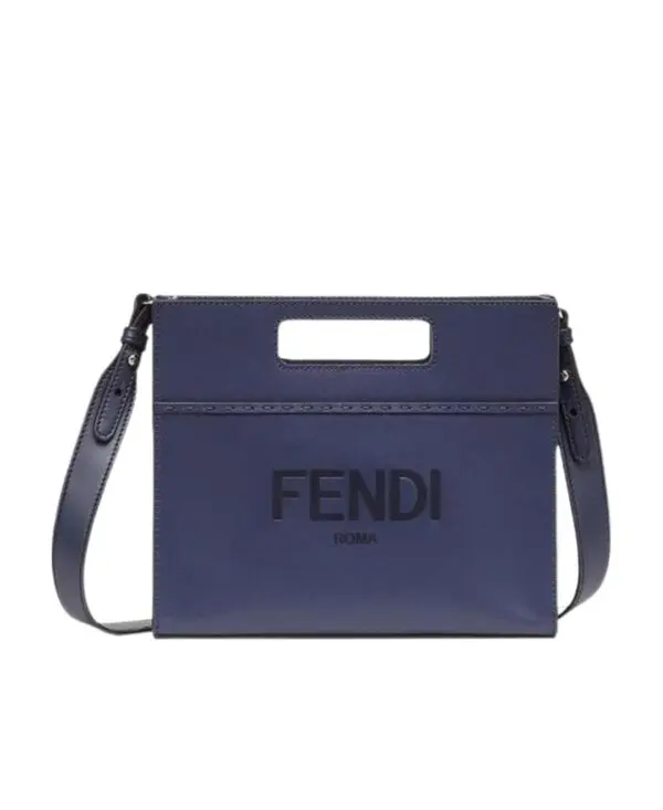Fendi Mini Logo Tote Handbag - Blue
