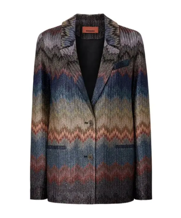 Missoni Single-breasted Blazer With Glitter Print - Black