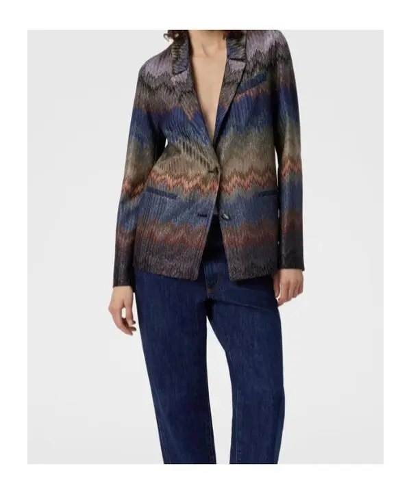 Missoni Single-breasted Blazer With Glitter Print - Black