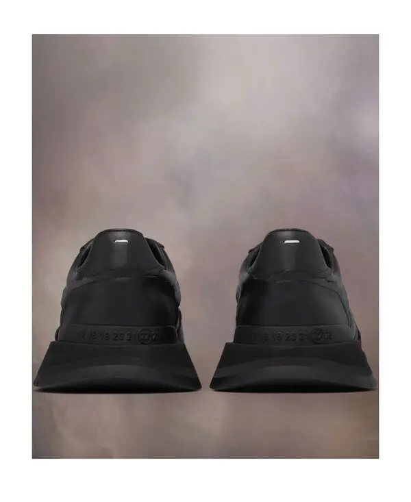 MAISON MARGIELA 50-50 Lace-up Calfskin Sneakers - Black