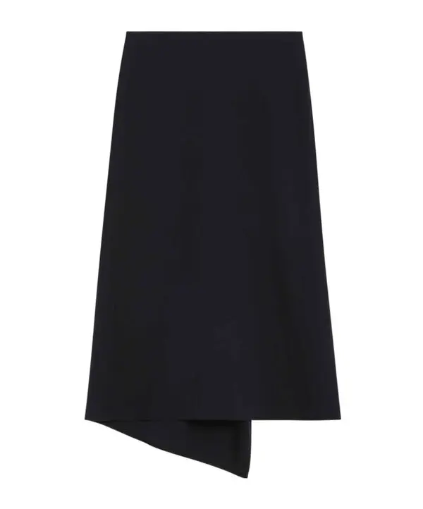 Victoria Beckham Solid Color Midi Skirt - Black