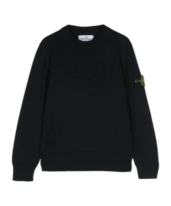Stone Island Crew Neck Sweater With Long Sleeves - Navy