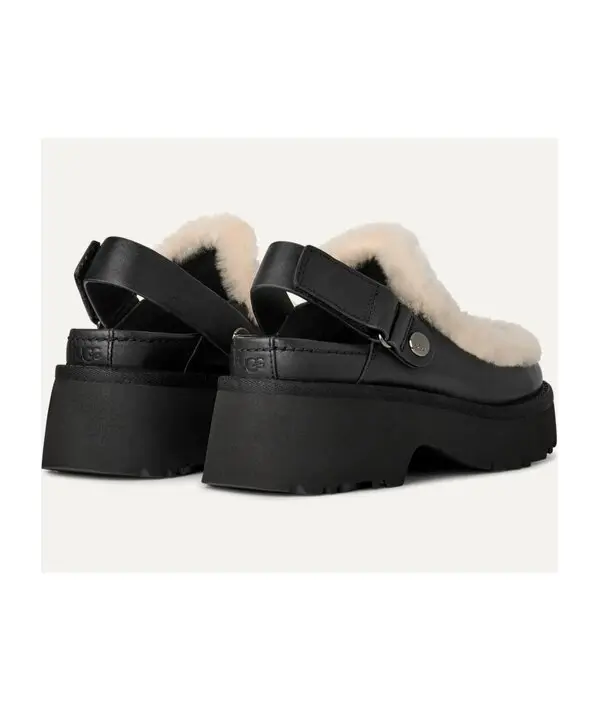 UGG 51mm Esmee Fur Trim Mules - Black