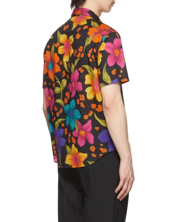 Saint Laurent Floral Printed Short-sleeved Shirt