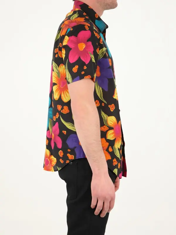 Saint Laurent Floral Printed Short-sleeved Shirt