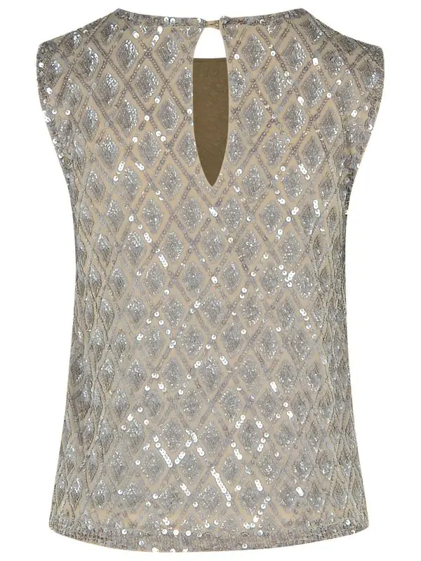 P.a.r.o.s.h Sleeveless Diamond Sequined Top