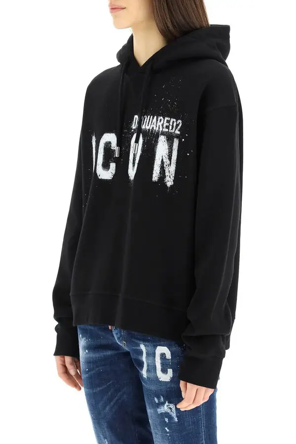 Dsquared2 Spray-paint Icon Print Hoodie