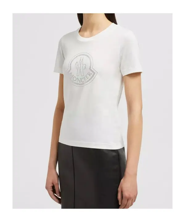 Moncler Crystal Logo Crewneck T-shirt