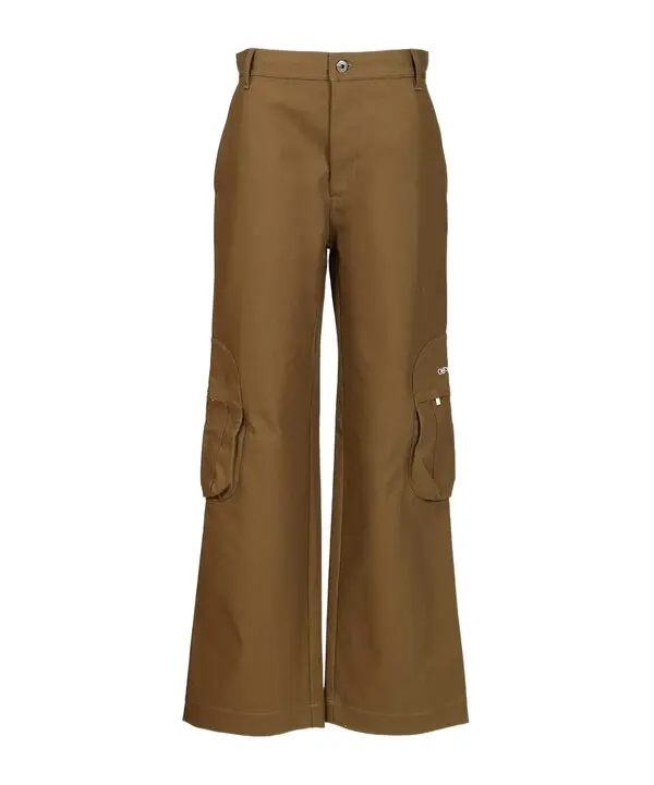 Off-White Wide-leg Cargo Trousers - Brown