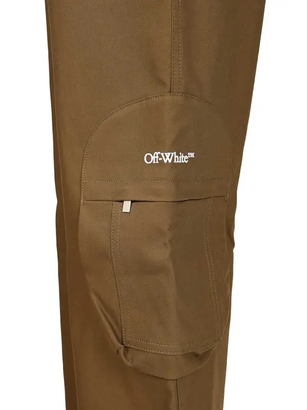 Off-White Wide-leg Cargo Trousers - Brown