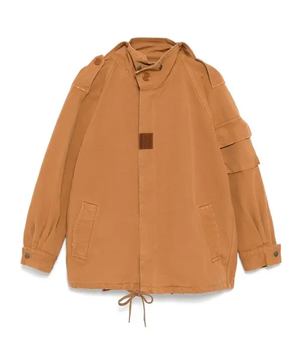 MAISON MARGIELA Cotton Zip-up Jacket With Drawstring Hem - Brown