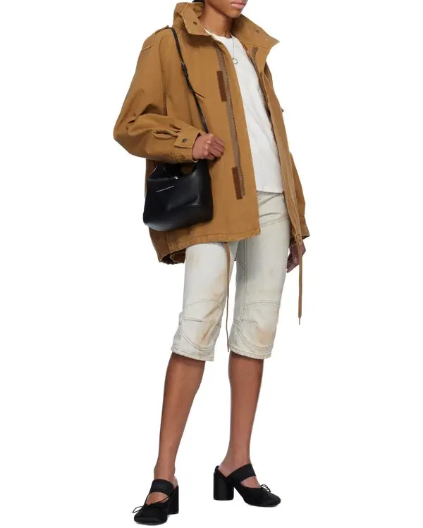 MAISON MARGIELA Cotton Zip-up Jacket With Drawstring Hem - Brown
