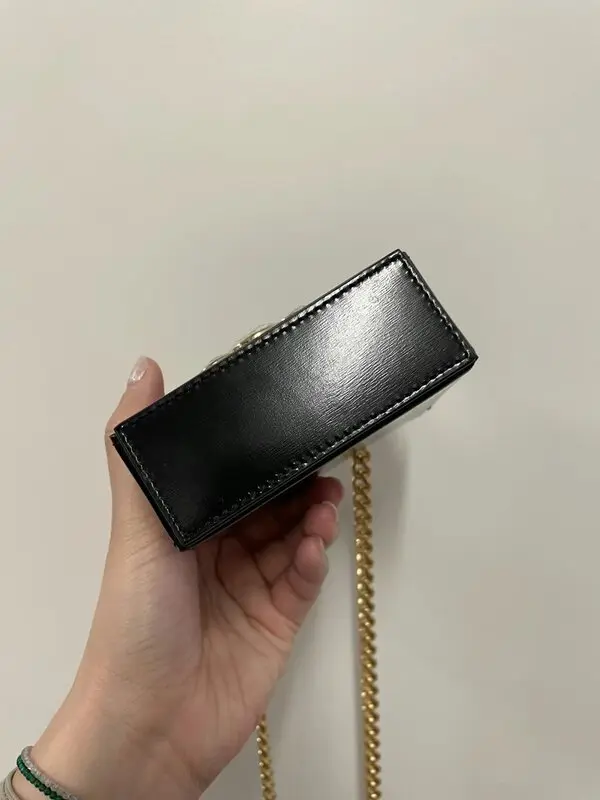 Celine Mini Box Triomphe Bag In Shiny Calfskin