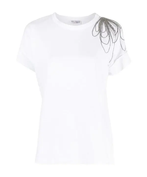 Brunello Cucinelli Short-sleeved Crewneck T-shirt - White