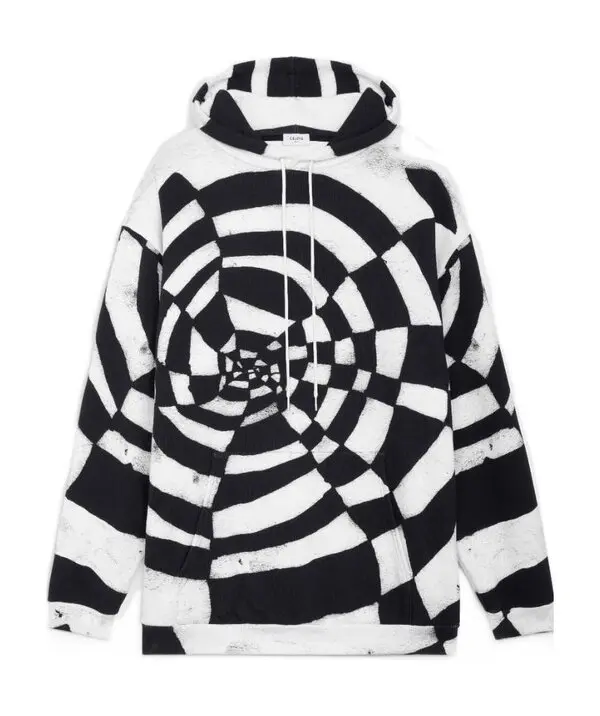 Celine Spider" Graphic Print Fleece Hoodie