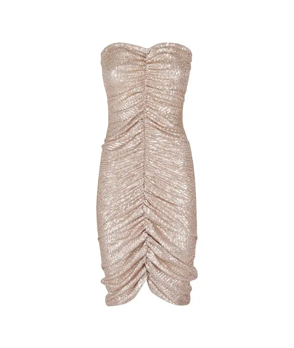 Norma Kamali Sequined Strapless Sweetheart Neckline Dress