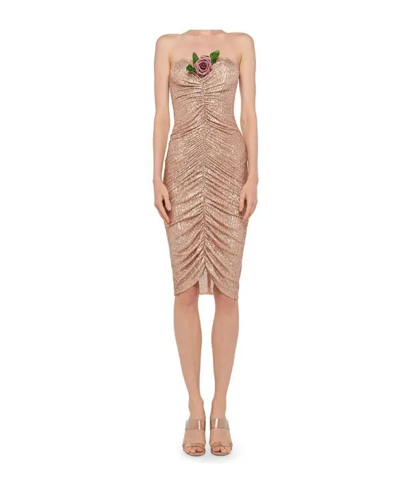 Norma Kamali Sequined Strapless Sweetheart Neckline Dress
