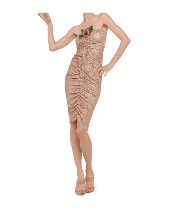 Norma Kamali Sequined Strapless Sweetheart Neckline Dress