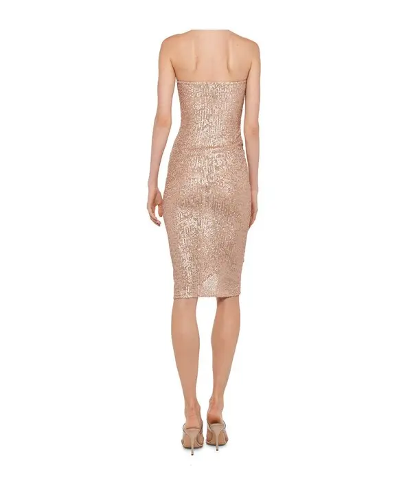 Norma Kamali Sequined Strapless Sweetheart Neckline Dress