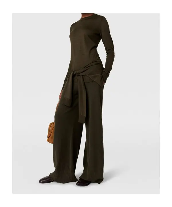 Stella McCartney Tie-front Crewneck Jumper - Olive