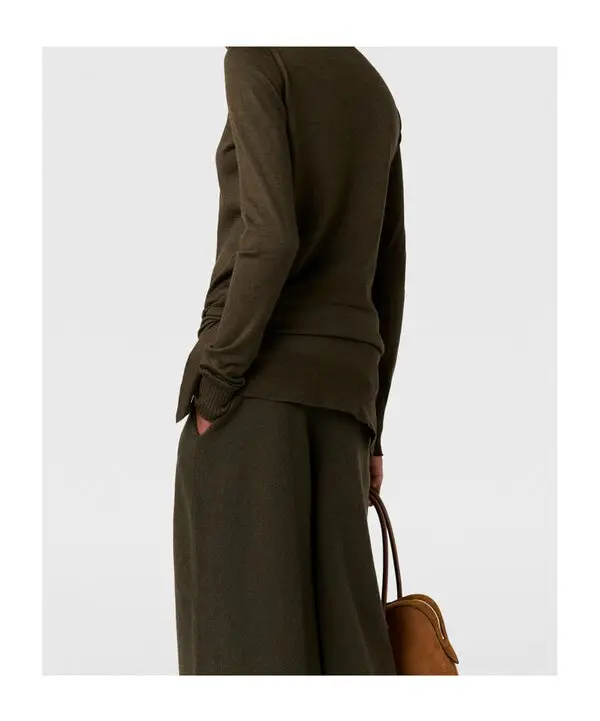 Stella McCartney Tie-front Crewneck Jumper - Olive