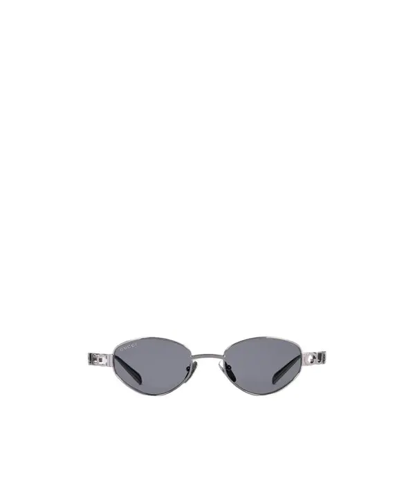 Gucci Oval Frame Sunglasses - Light Ruthenium Gold