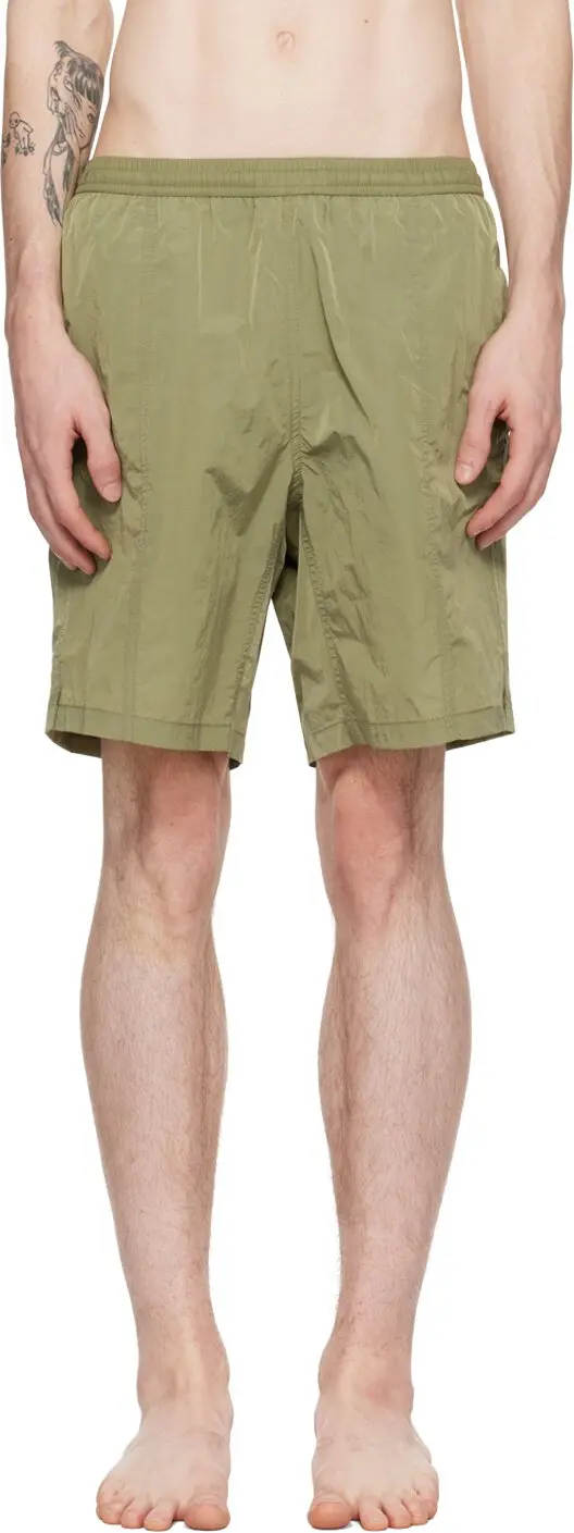 AMI Paris De Coeur Swim Shorts - Olive