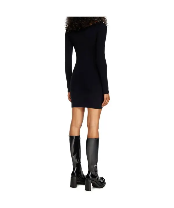 DIESEL® M-vera Off-the-shoulder Ribbed-knit Dress - Black