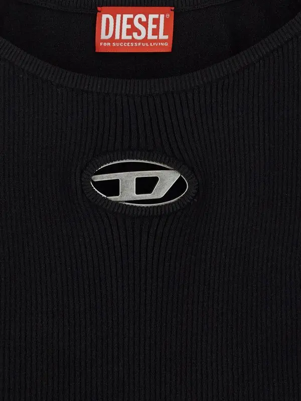 DIESEL® M-vera Off-the-shoulder Ribbed-knit Dress - Black