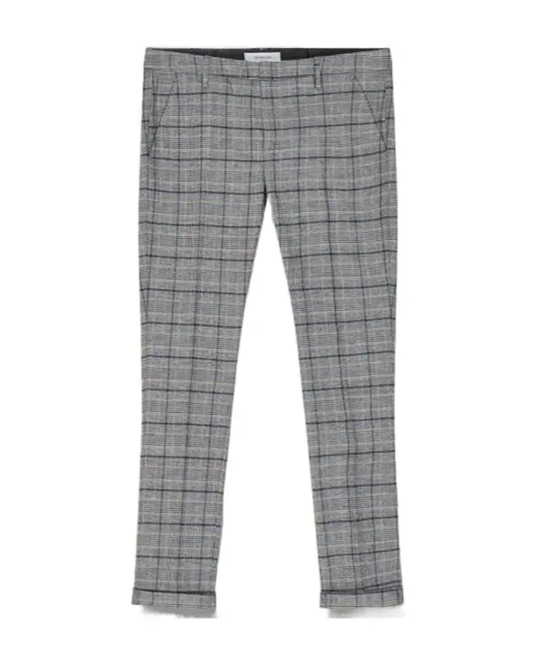 DONDUP Plaid Straight Leg Trousers